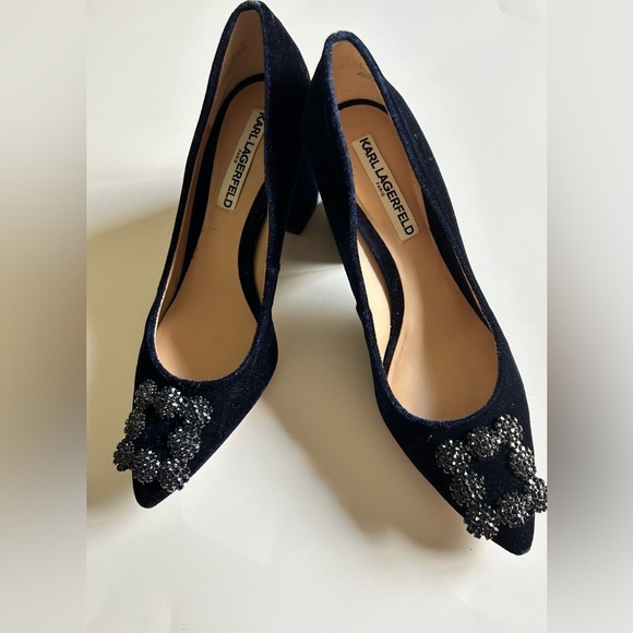 Karl Lagerfeld | Shoes | Vintage Karl Lagerfeld Midnight Blue Velvet ...